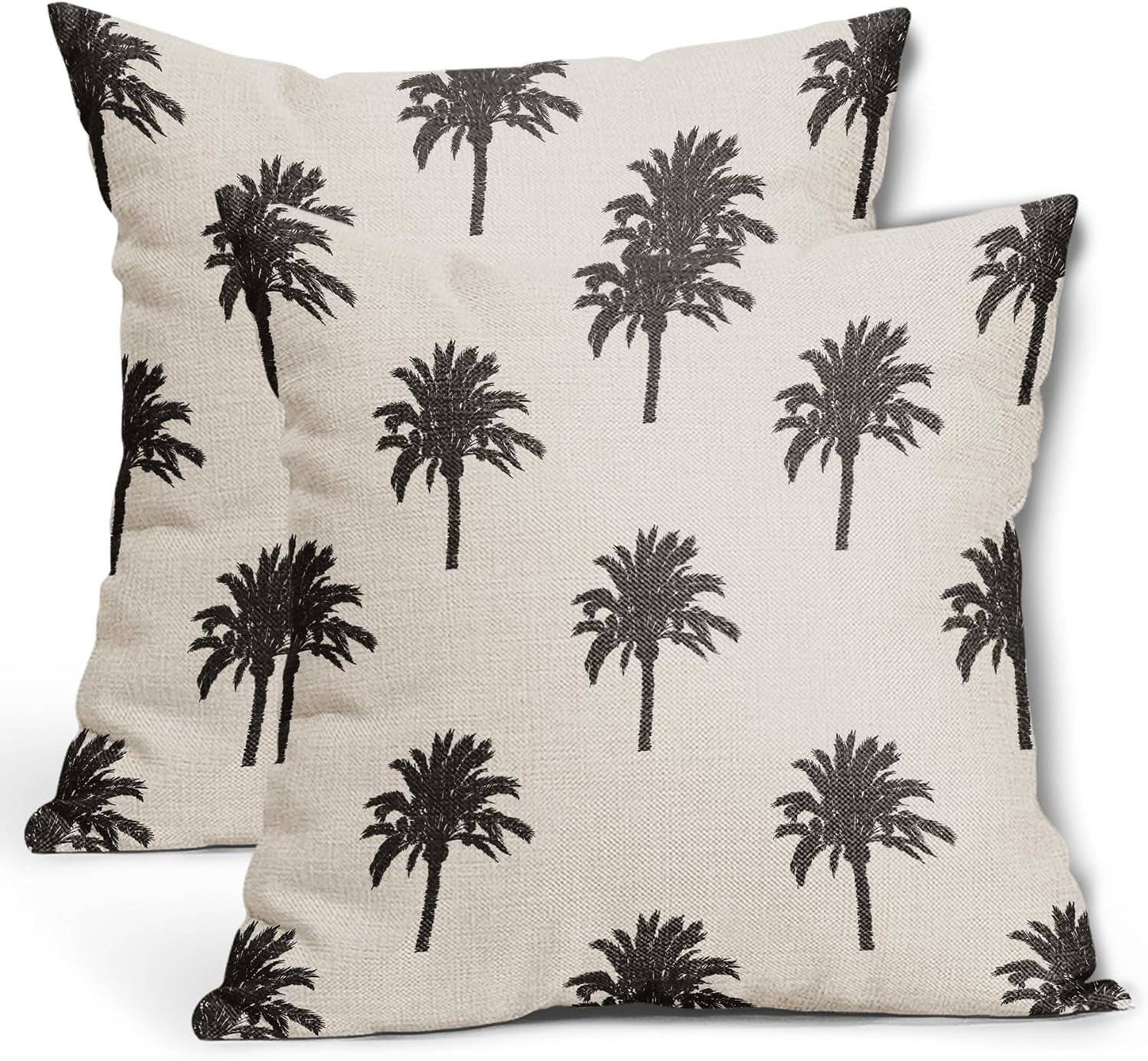 Black Palm Tree Pillow Covers 18X18 InchTropical Coconut Trees Coastal ...