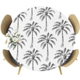 Black Palm Tree Round Tablecloth 55-60 Inch Round Fitted Table Cloth ...