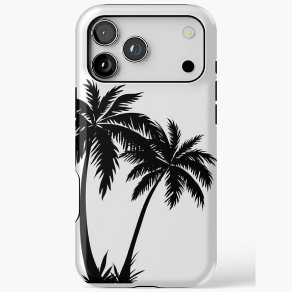 Black Palm Tree Sticker Tropical Phone Cover for iPhone 11 12 13 14 15 ...