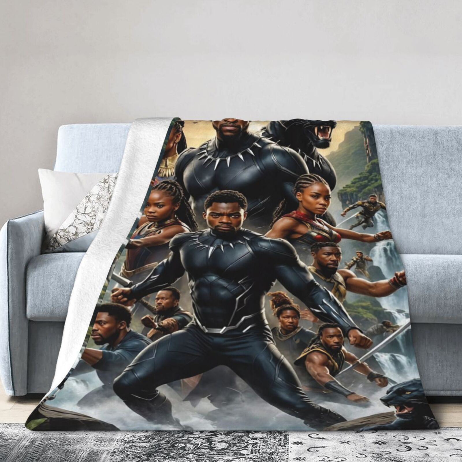 Black Pan-ther Blanket Lightweight Flannel Throw Blanket for Adults ...