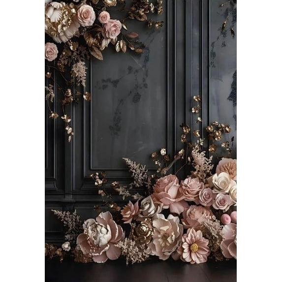 Black Panel Wall Floral Adult Birthday Maternity Wedding Portrait r ...
