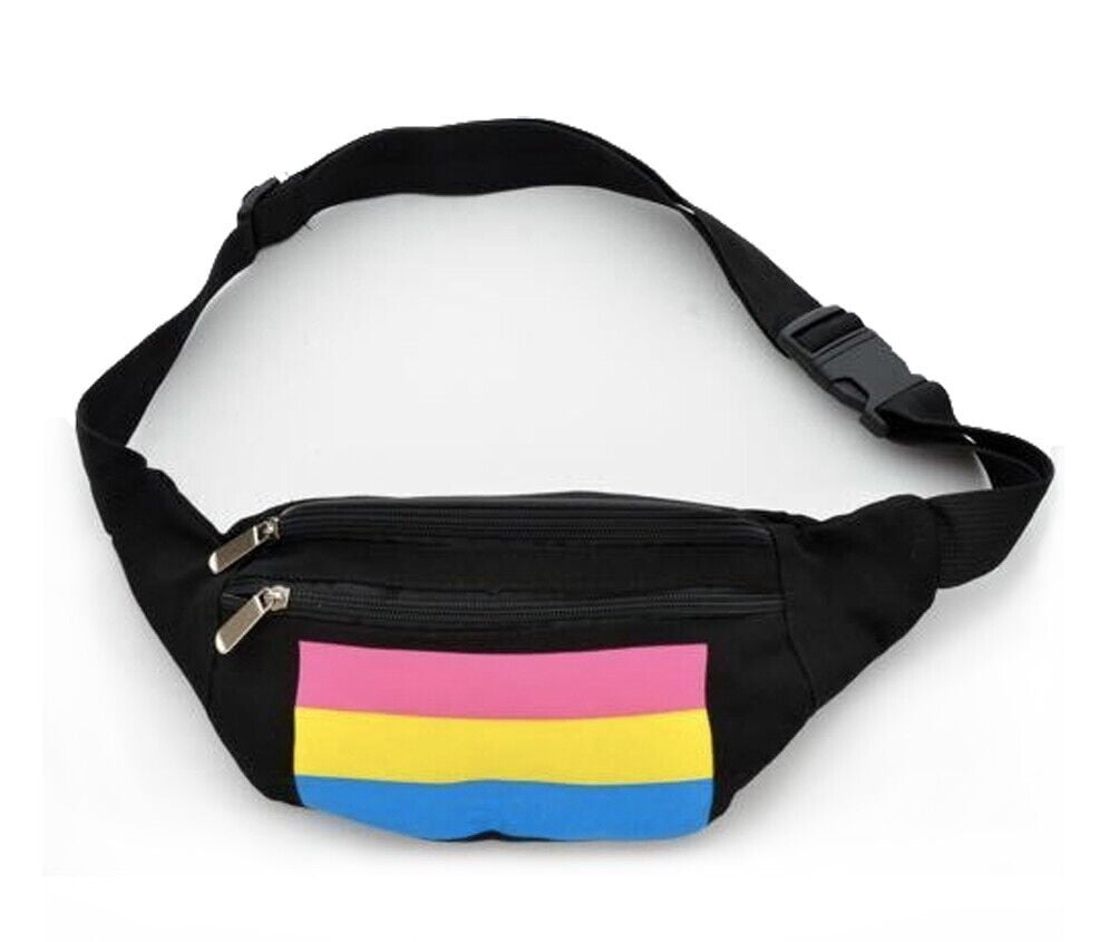 Black Pansexual Pride Fanny Pack Pan Pride Flag. LGBTQ Purse, Bags ...