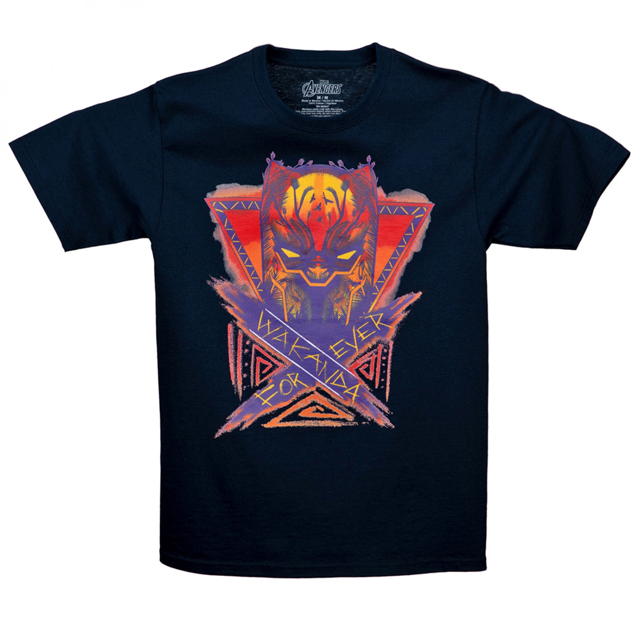 Black Panther 849348-small Wakanda Forever Sunset Mens T-Shirt, Black ...
