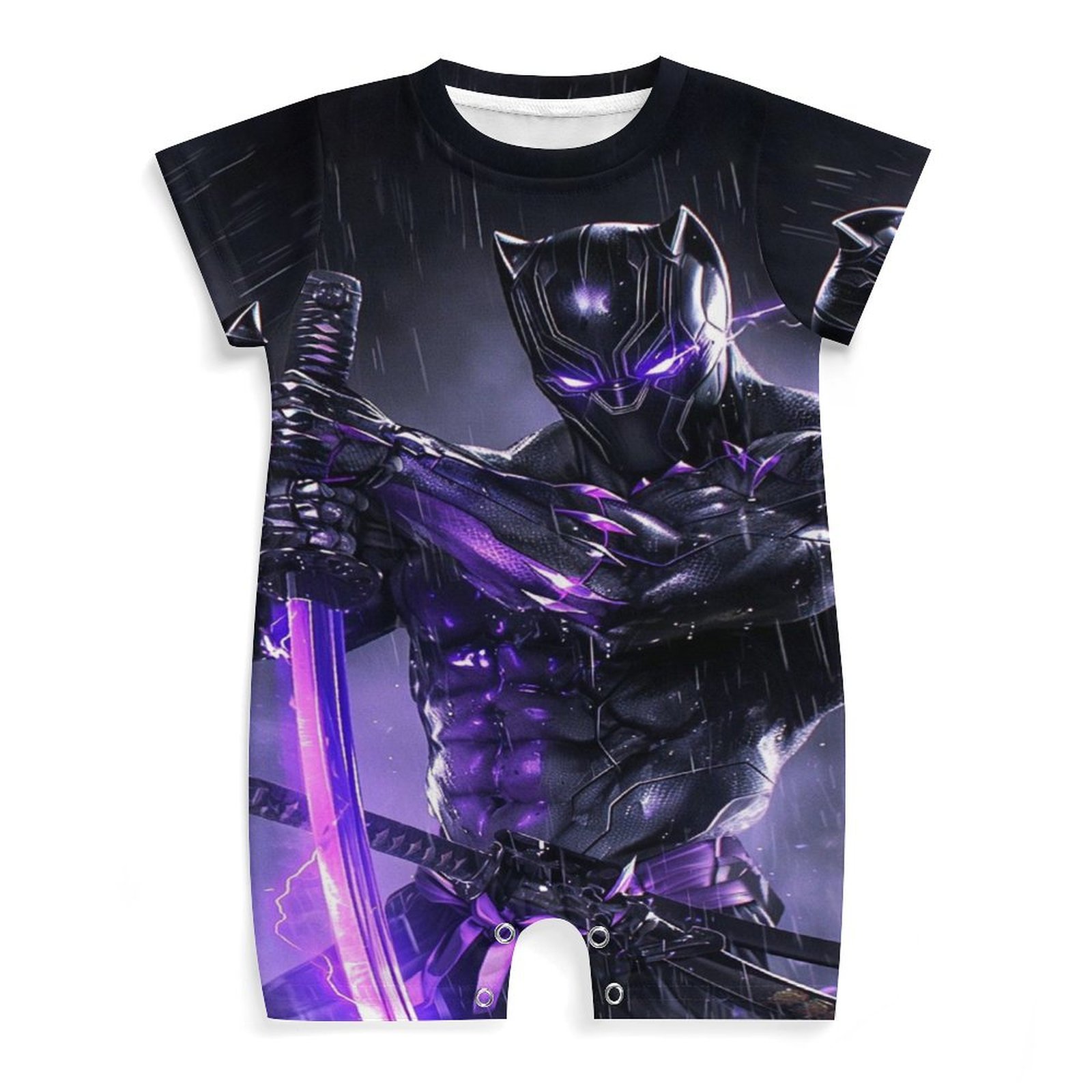 Black Panther Baby Boy Rompers Short Sleeve Toddler Summer Clothes ...