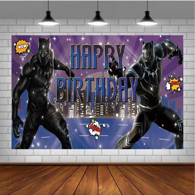 Black Panther Backdrop Banner Party Supplies Post Birthday Decorations ...