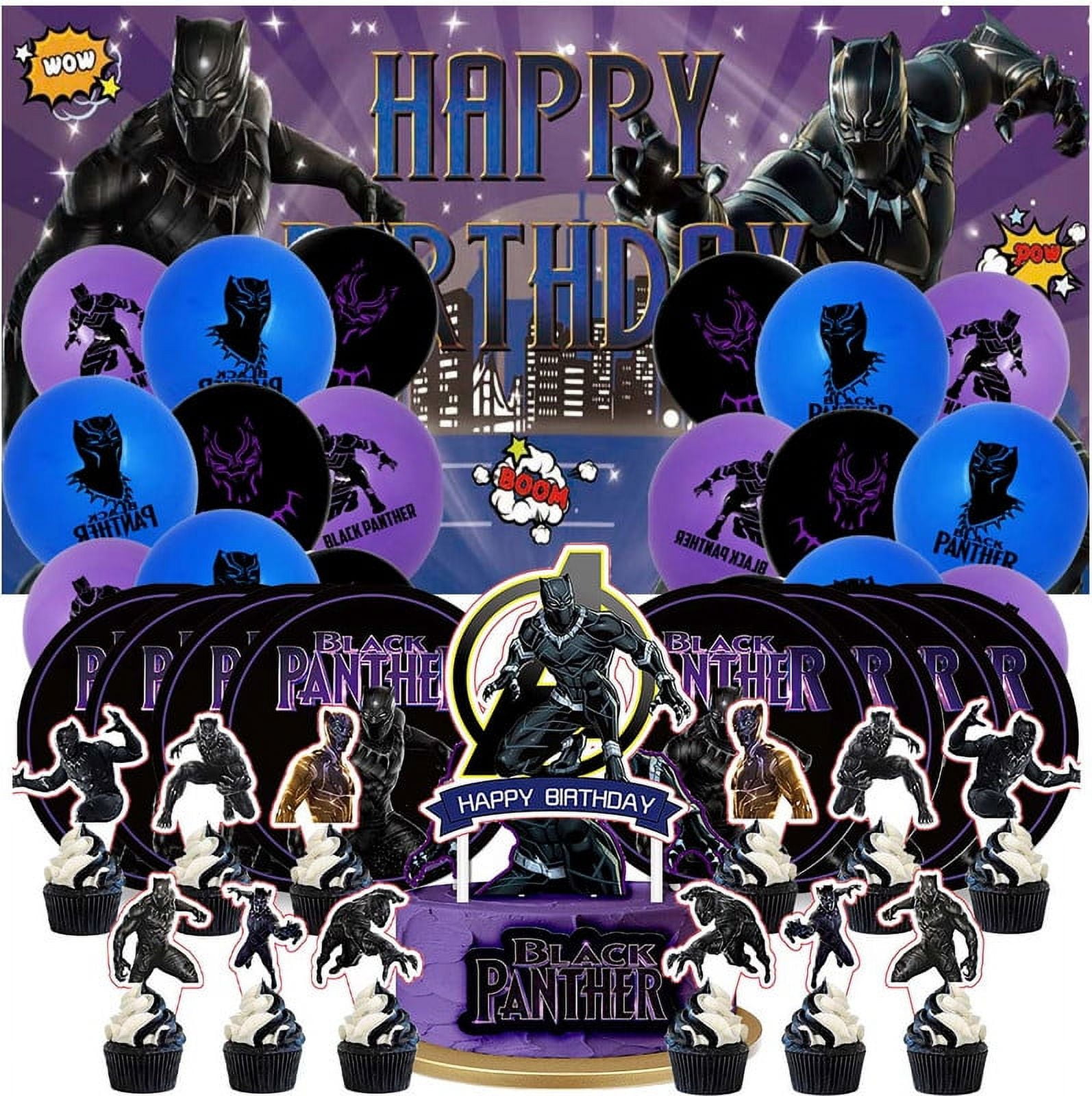 Black Panther Birthday Plates Party Supplies Decor Decorations for Kids ...