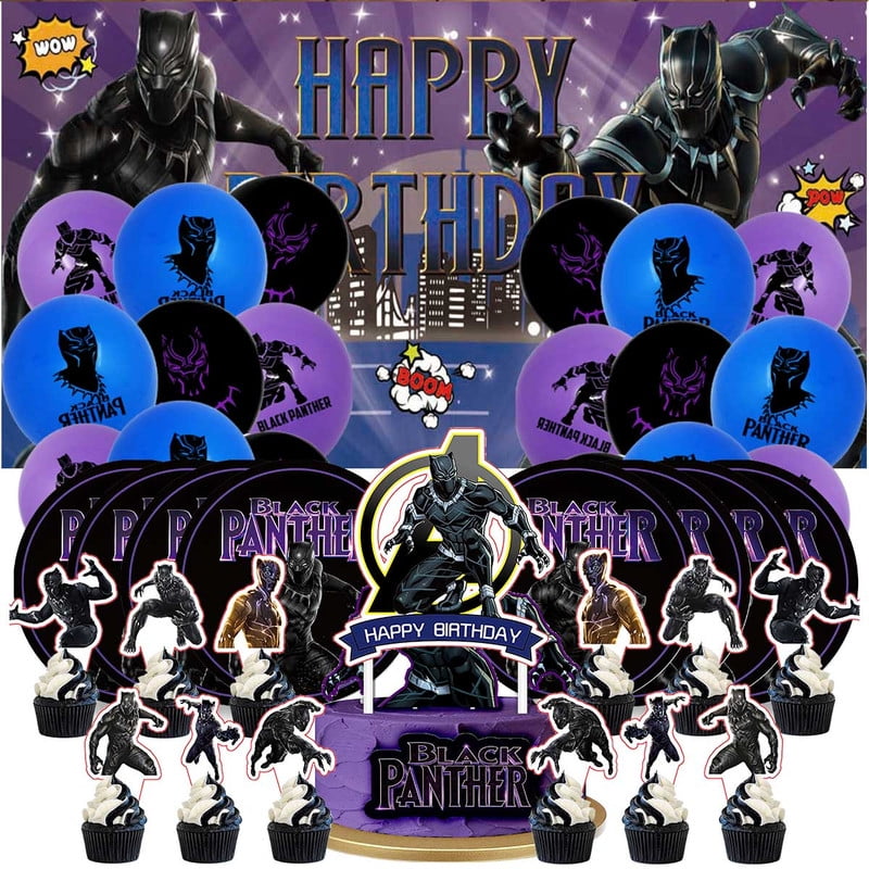 Black Panther Birthday Plates Party Supplies Decor Decorations for Kids ...
