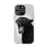 Black Panther Cat Snarling Bold Ink Artistic Design Case with iPhone 17 ...