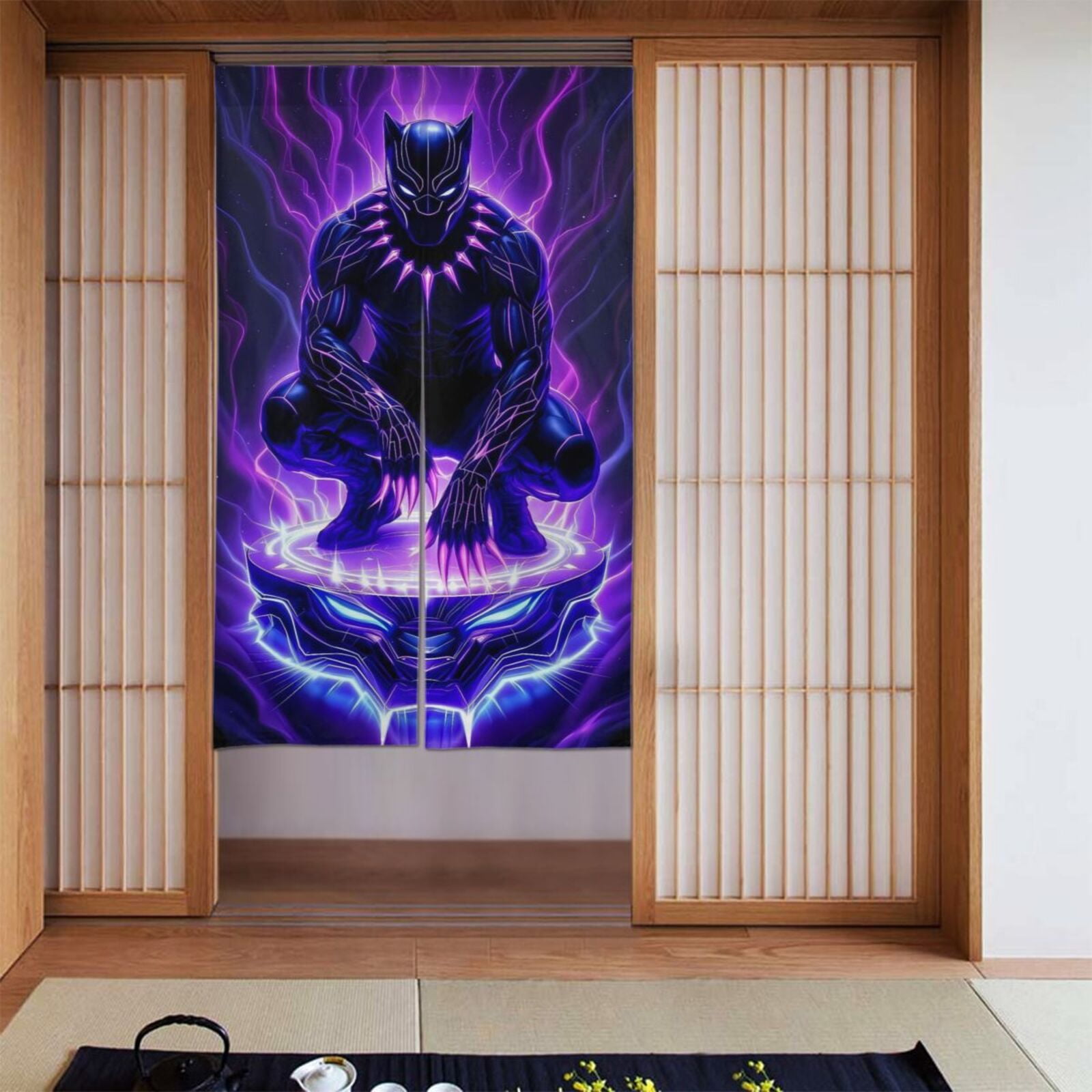 Black Panther Doorway Curtains Blackout Partition Door Cover Decor ...