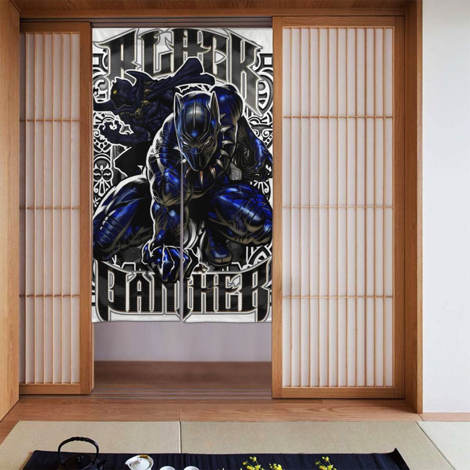 Black Panther Doorway Curtains Blackout Partition Door Cover Decor ...
