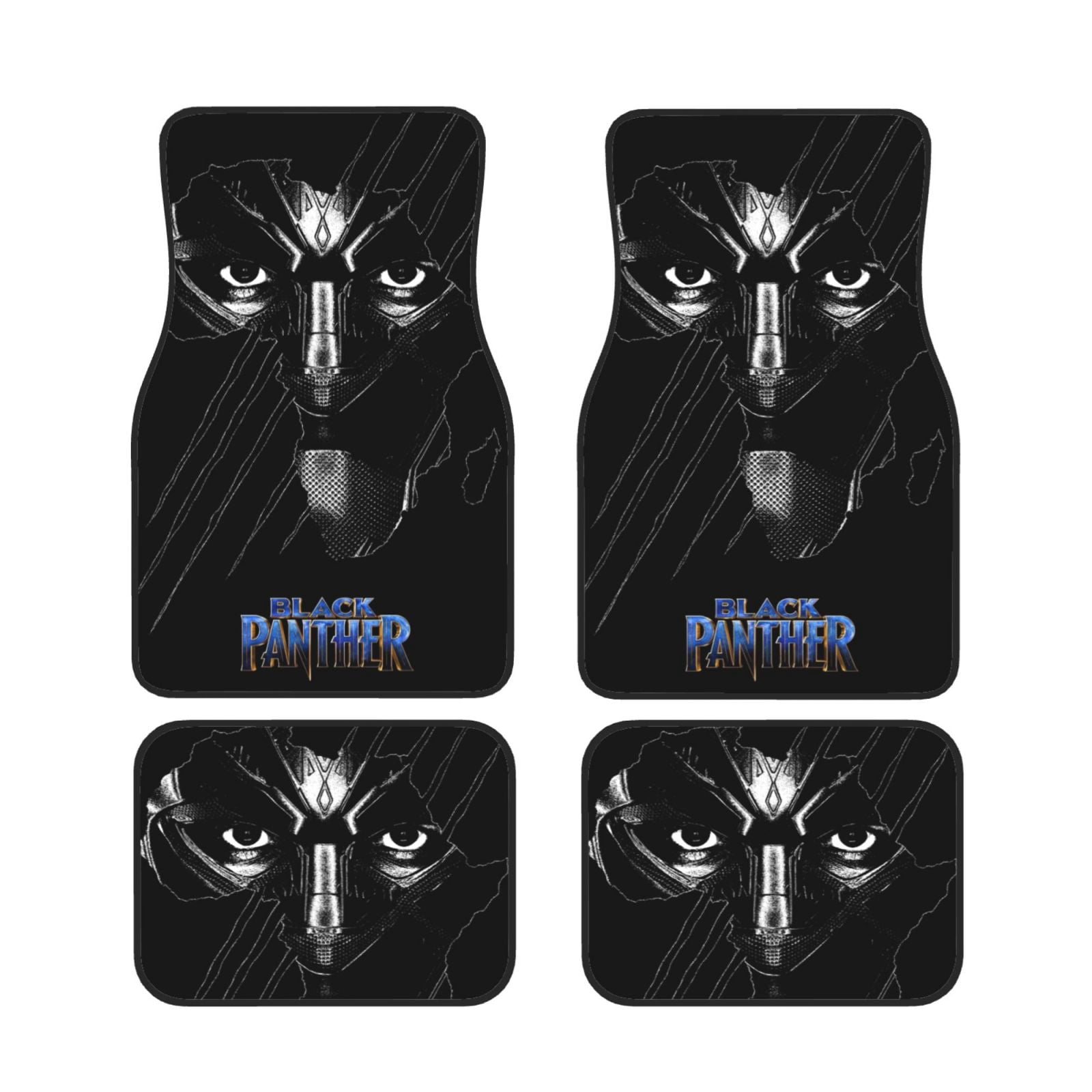 Black Panther Full Set Of 4 Pieces Car Floor Mats, Durable Fabric Heavy ...