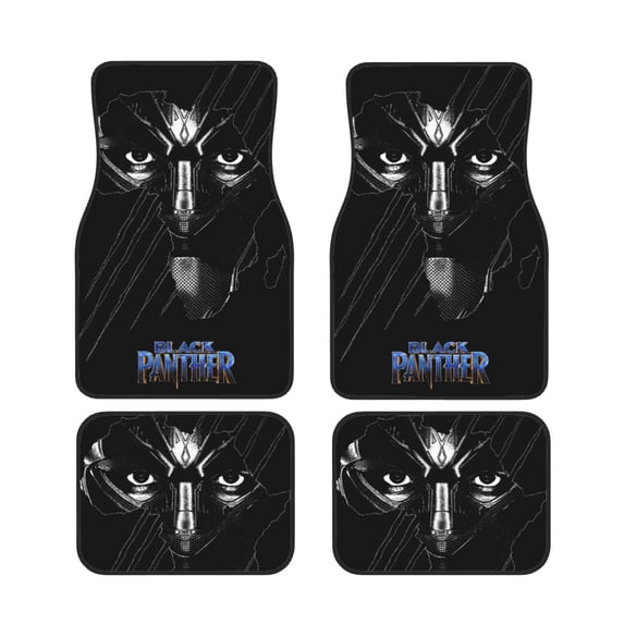 Black Panther Full Set Of 4 Pieces Car Floor Mats, Durable Fabric Heavy ...