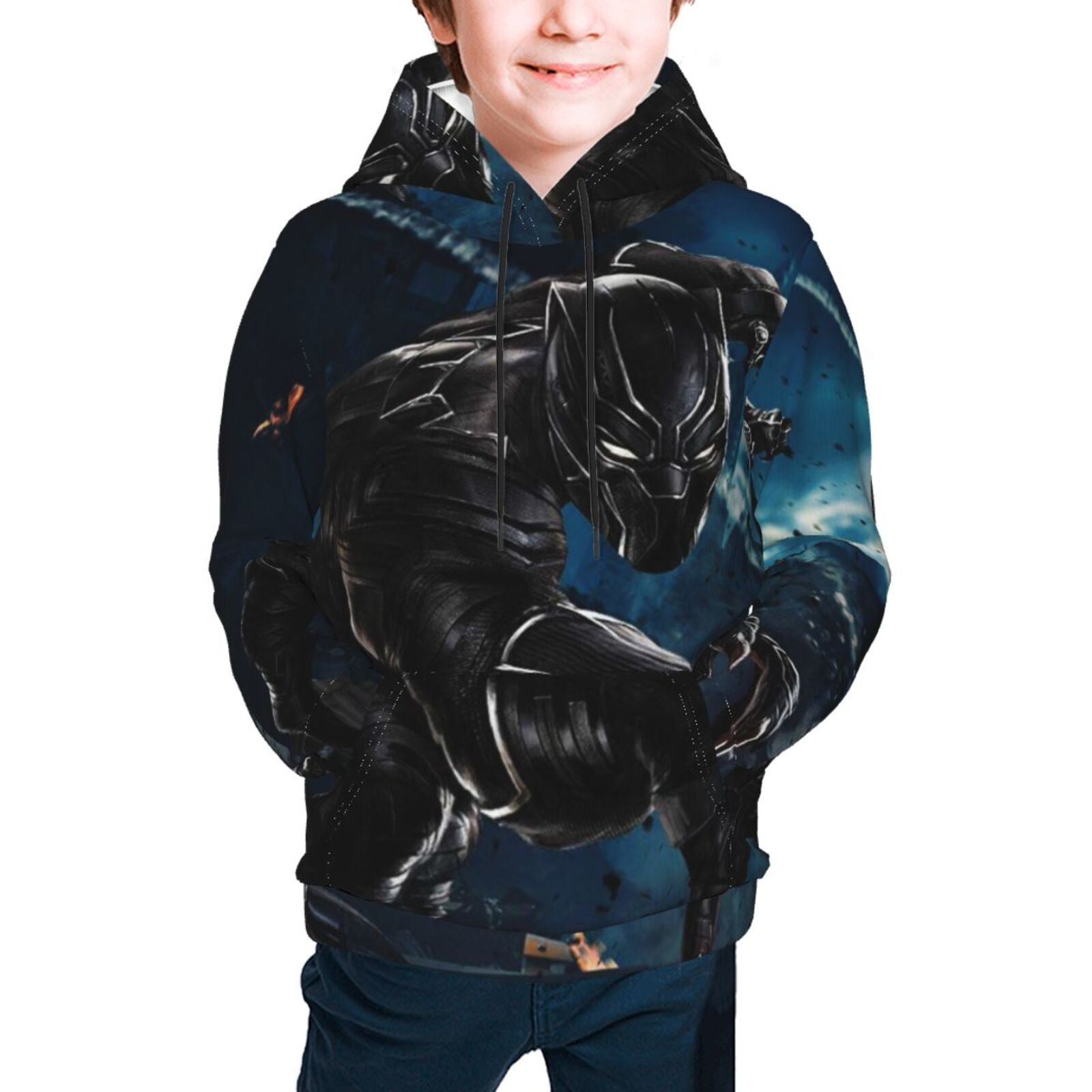Black Panther Hoodie 3D Print Pullover Hooded Long Sleeve Sweatshirts ...