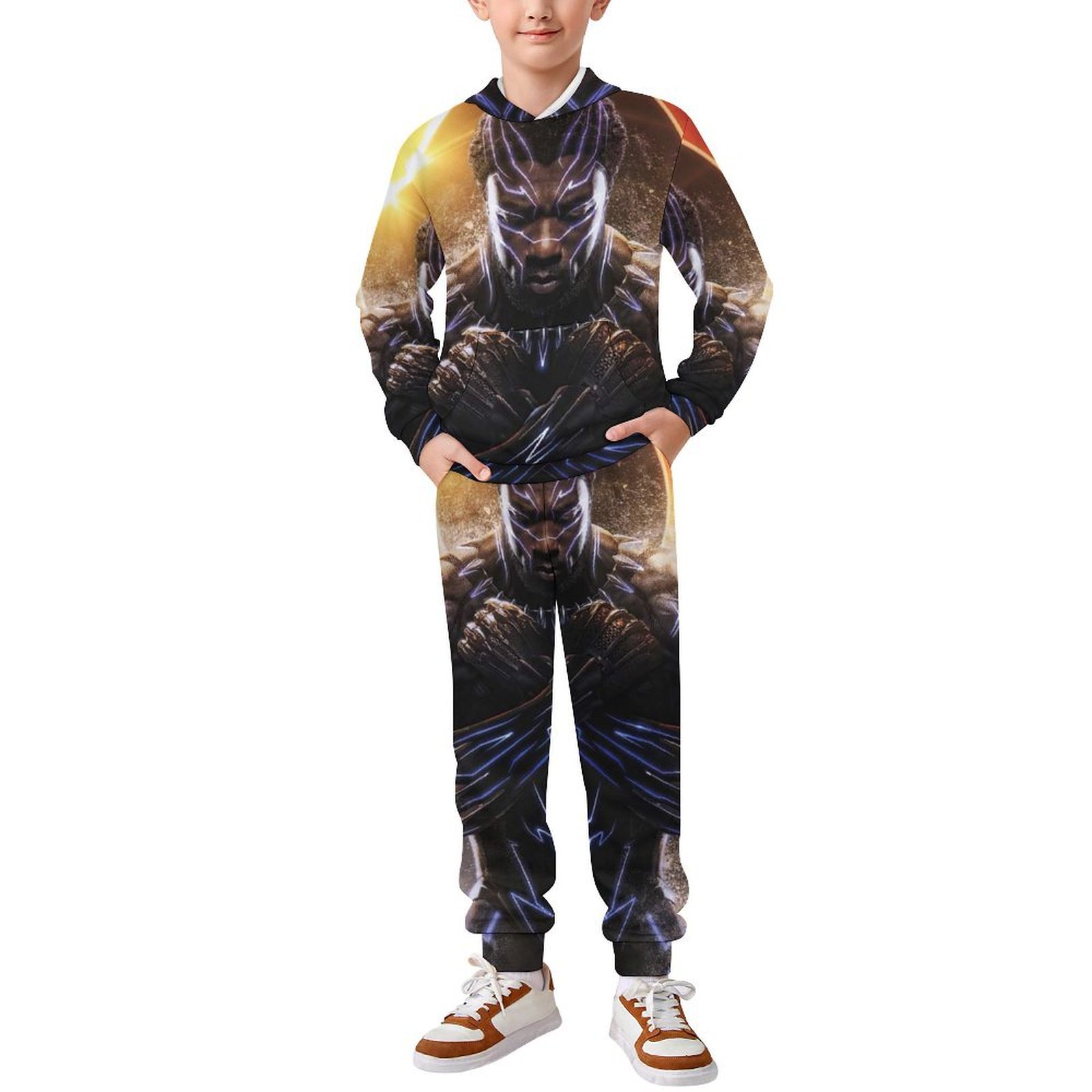 Black Panther Kids Pullover Hoodie And Sweatpants Clothes Set Casual ...