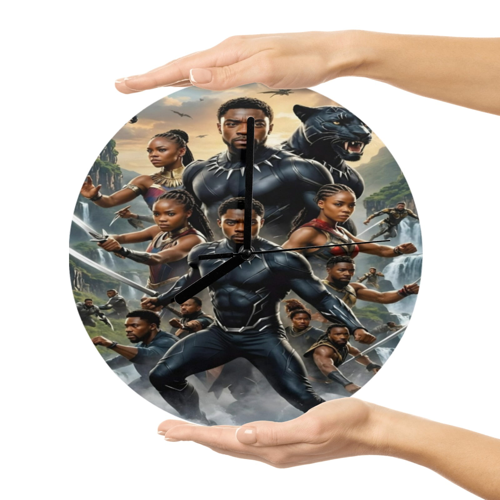 Black Panther MDF Wall Clock（11.6"） - Walmart.com