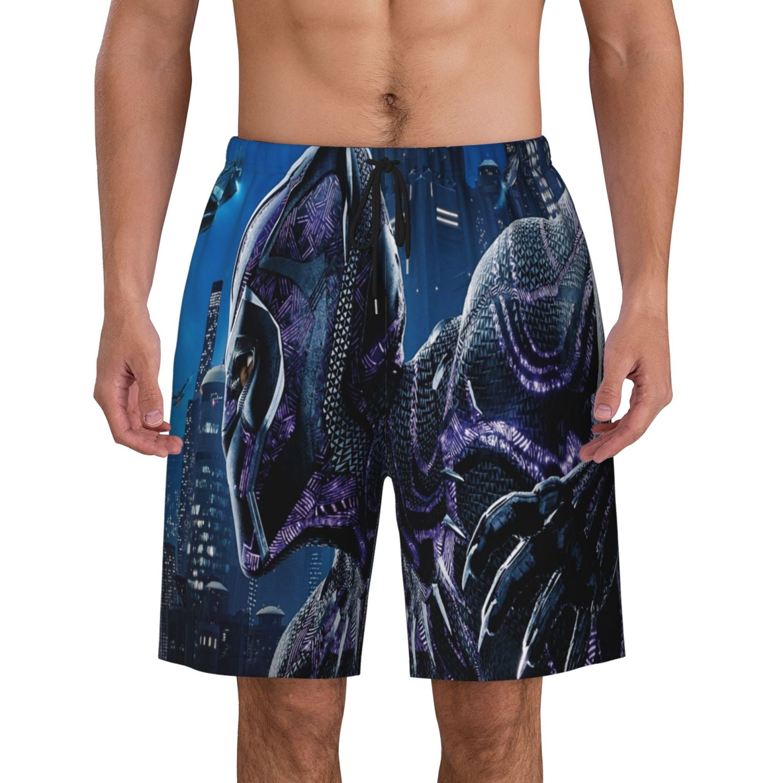 Black Panther Mens Swim Trunks Quick Dry Board Shorts With Mesh Lining ...