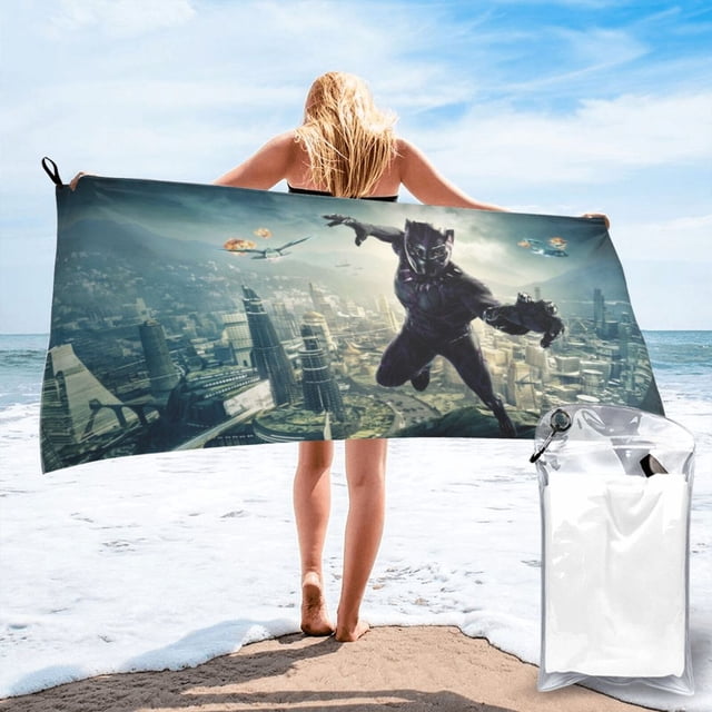 Black Panther Microfiber Beach Towel, Oversized Sand Free Travel Towels ...