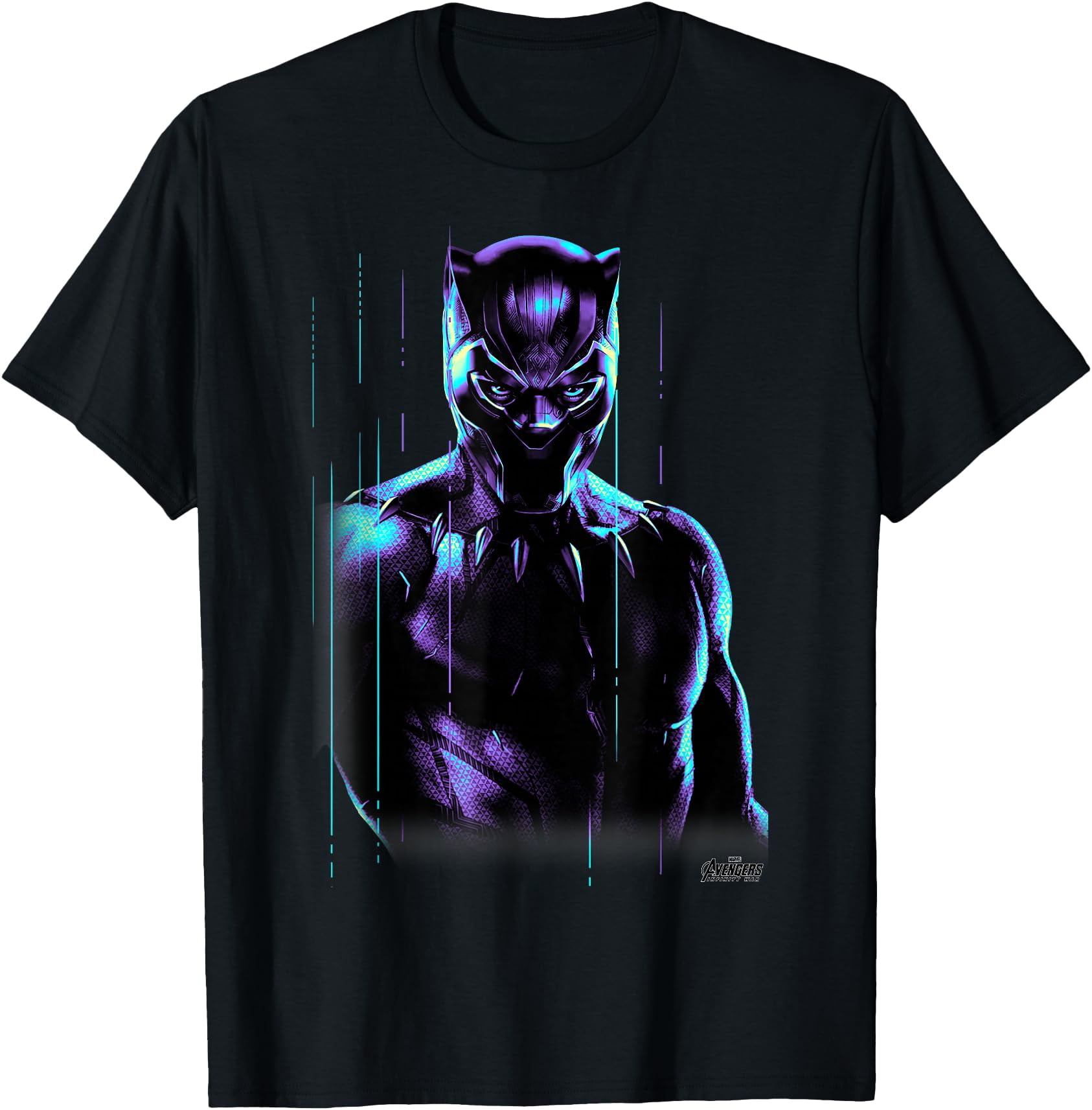 Black Panther Neon Graphic DTG Print Unisex T-Shirt,Black Color,Size YL ...
