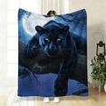 Black Panther Night Theme Custom Name Flannel Blanket, 280GSM Soft ...