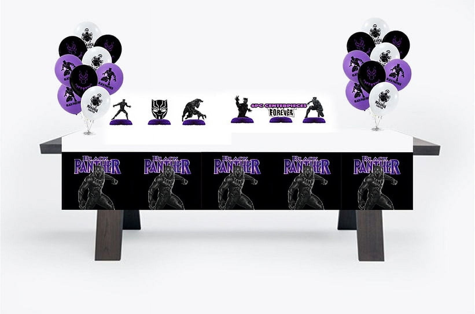 Black Panther Party Supplies Tablecloth, Balloons Decoration, Wakanda ...