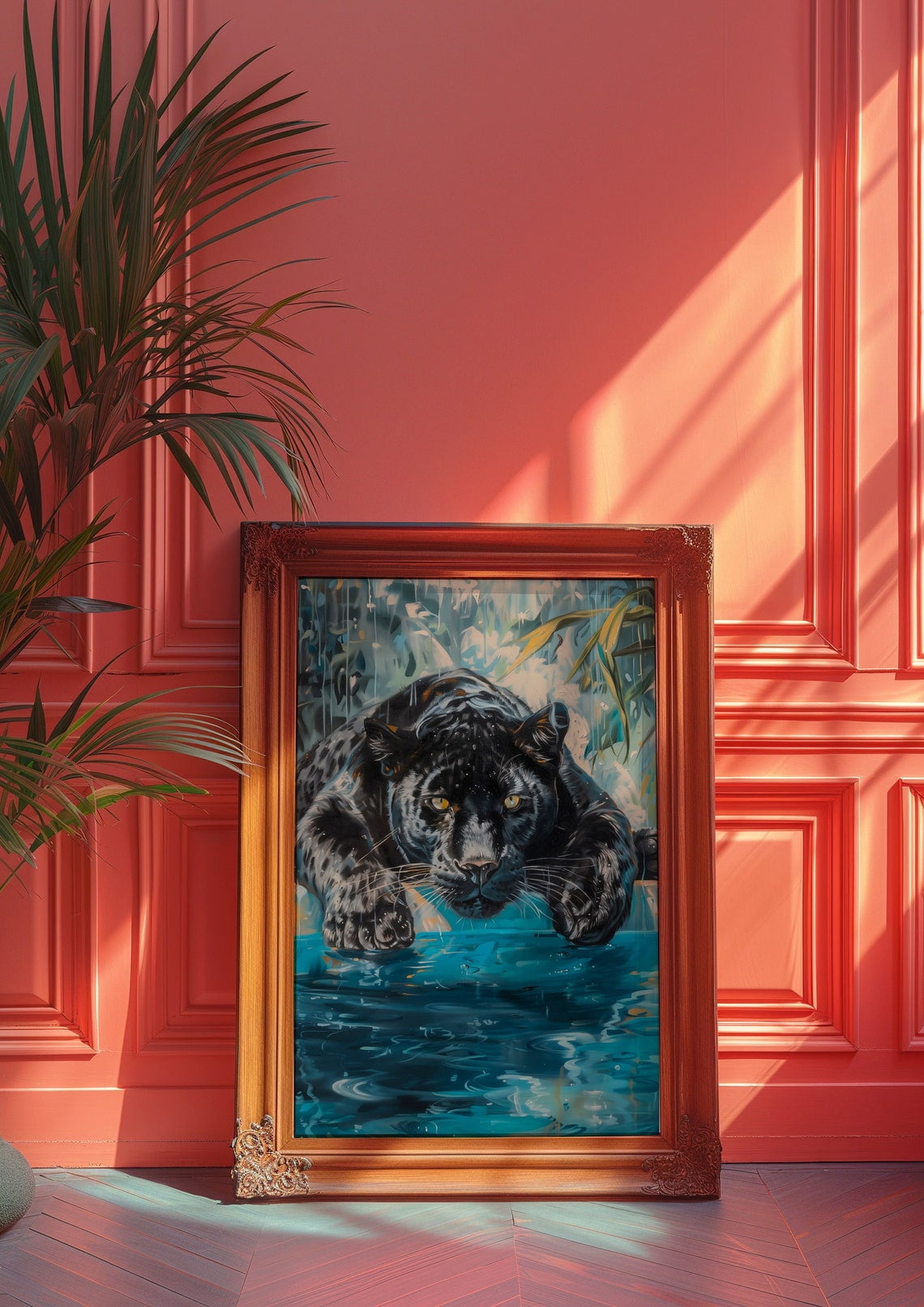 Black Panther Pool Maximalist Bathroom Wall Art Poster Unframed Paper ...