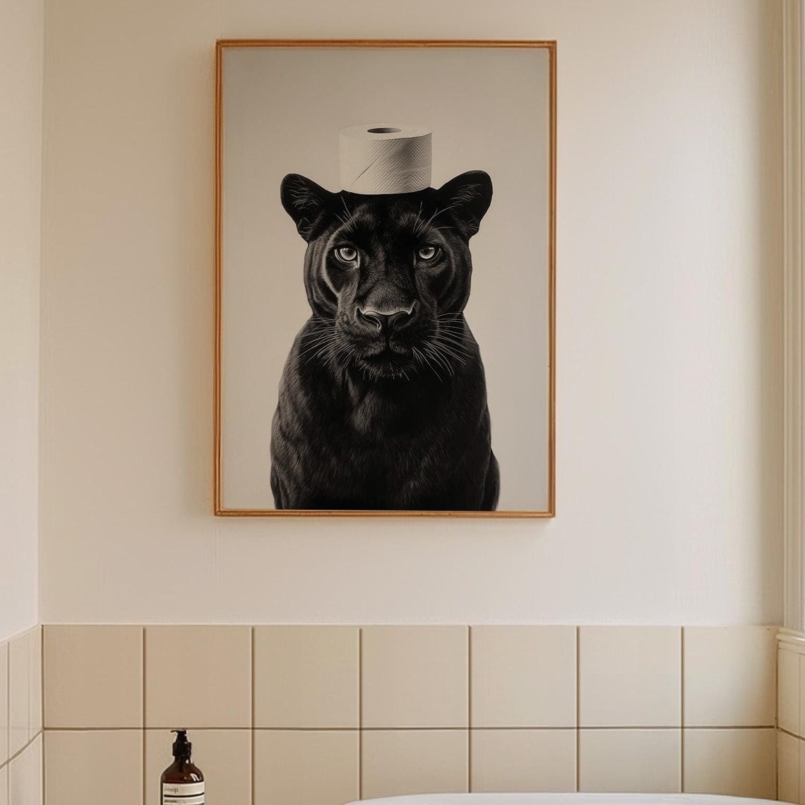 Black Panther Poster Animal Bathroom Print Black Panther Wall Art Gift ...
