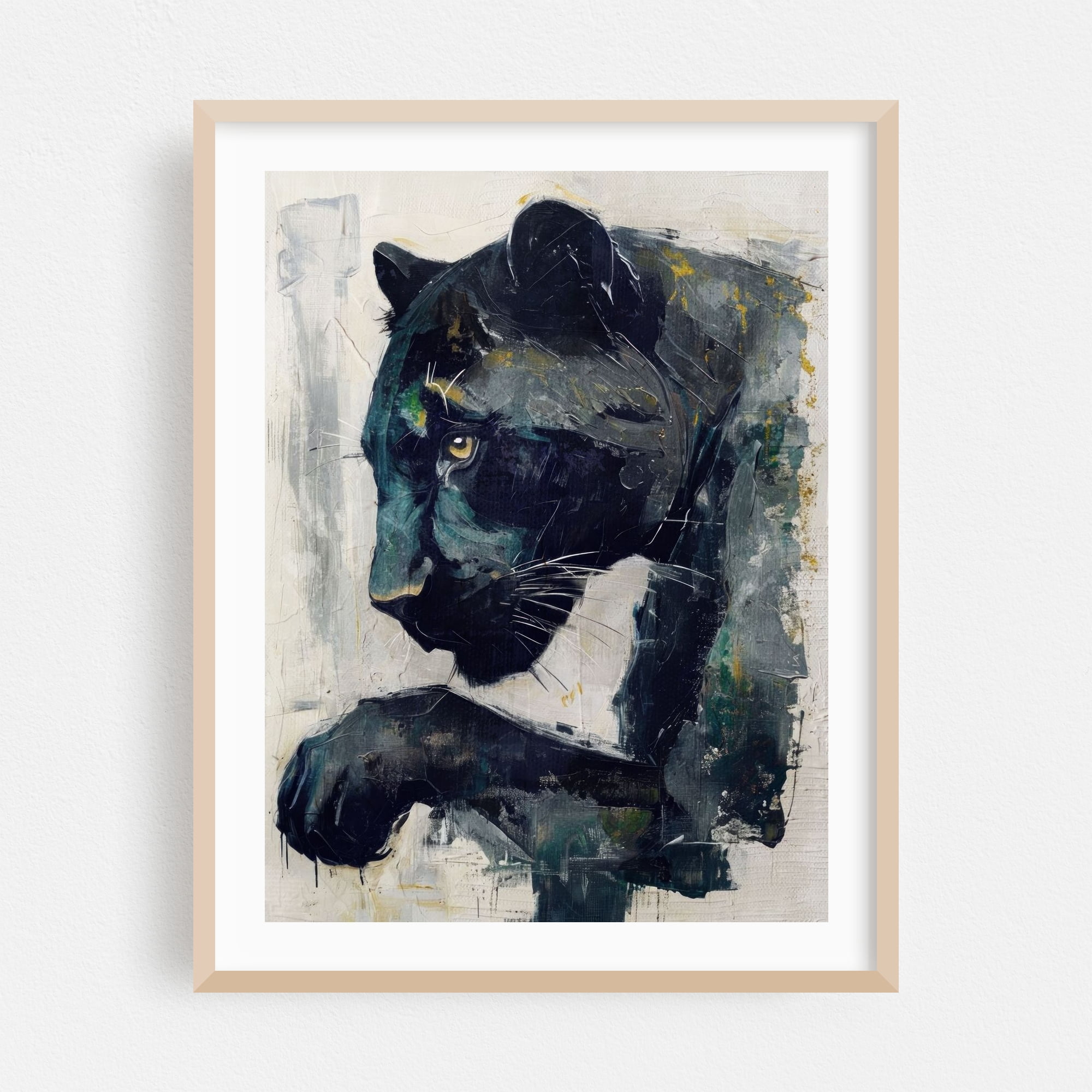 Black Panther Profile - Abstract Digital Oil Expression of Strength and ...