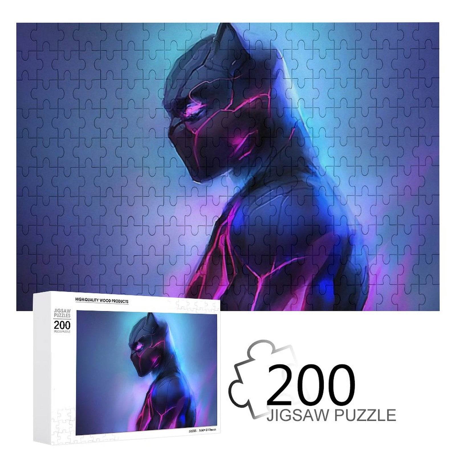 Black Panther Puzzle For Adults & Kids - 200 PCS Jigsaw Puzzle For Boys ...