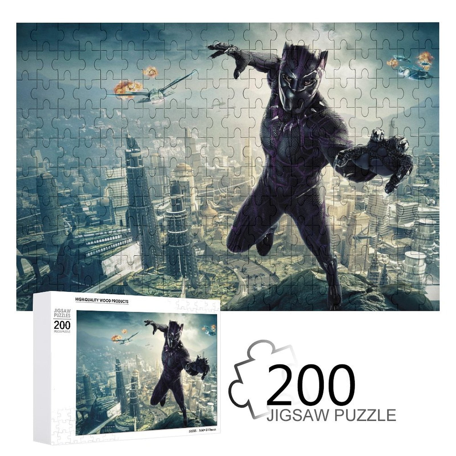 Black Panther Puzzle For Adults & Kids - 200 PCS Jigsaw Puzzle For Boys ...