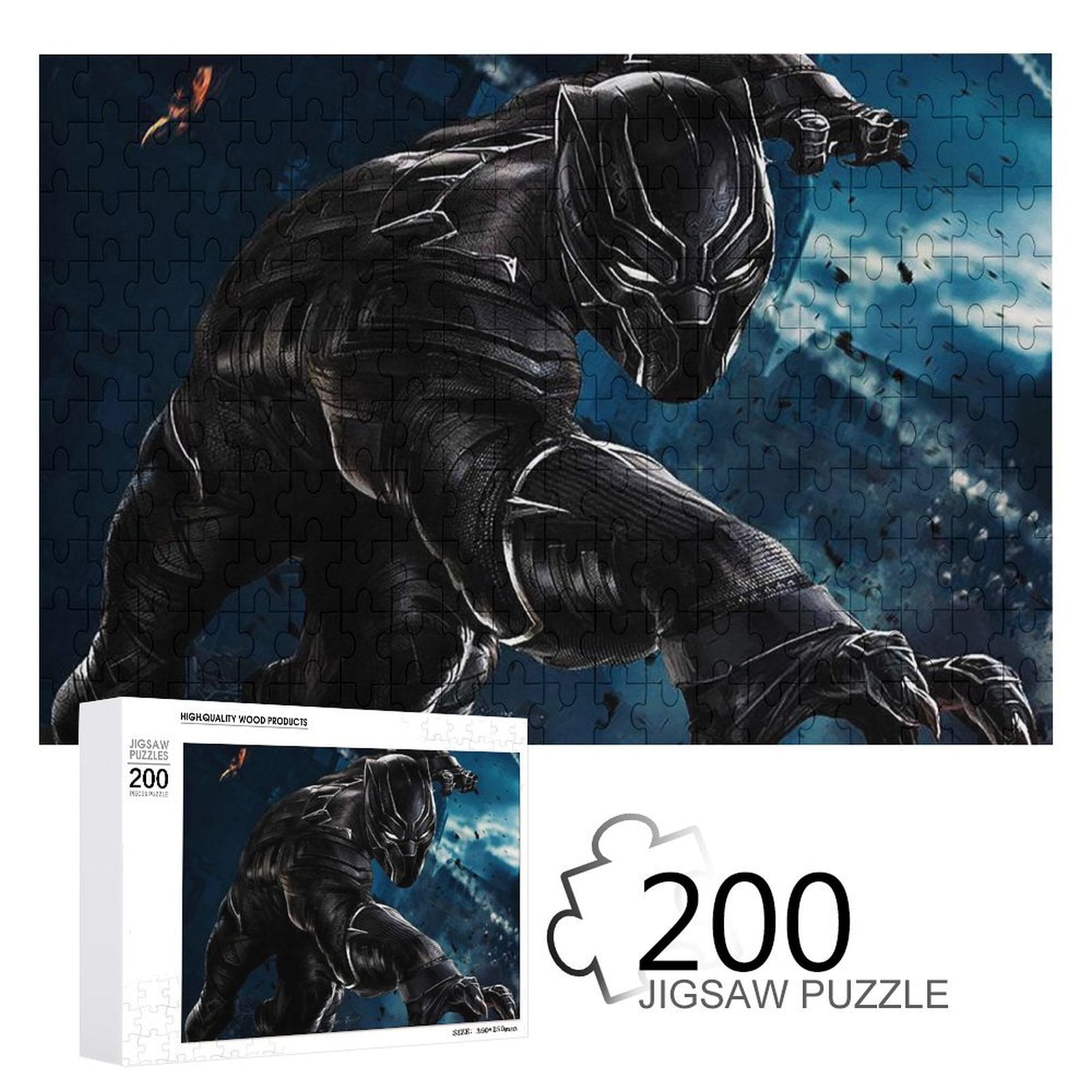 Black Panther Puzzle For Adults & Kids - 200 PCS Jigsaw Puzzle ...