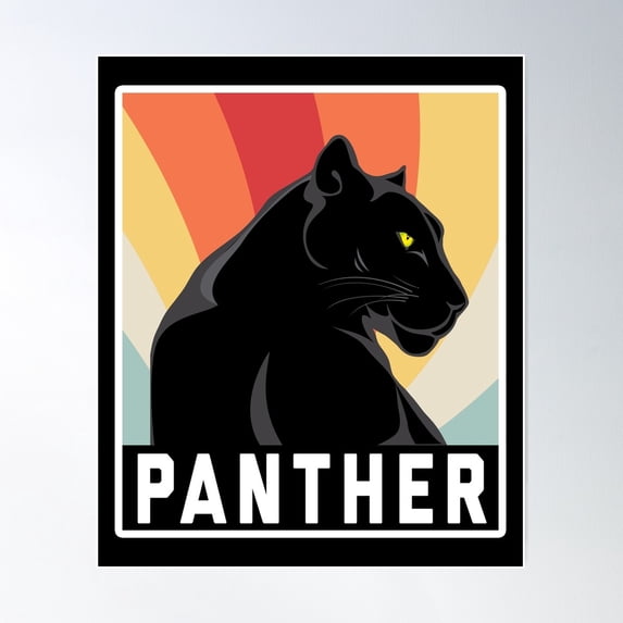 Black Panther Retro Poster Wall Art Modern Wall Decor For Living Room ...