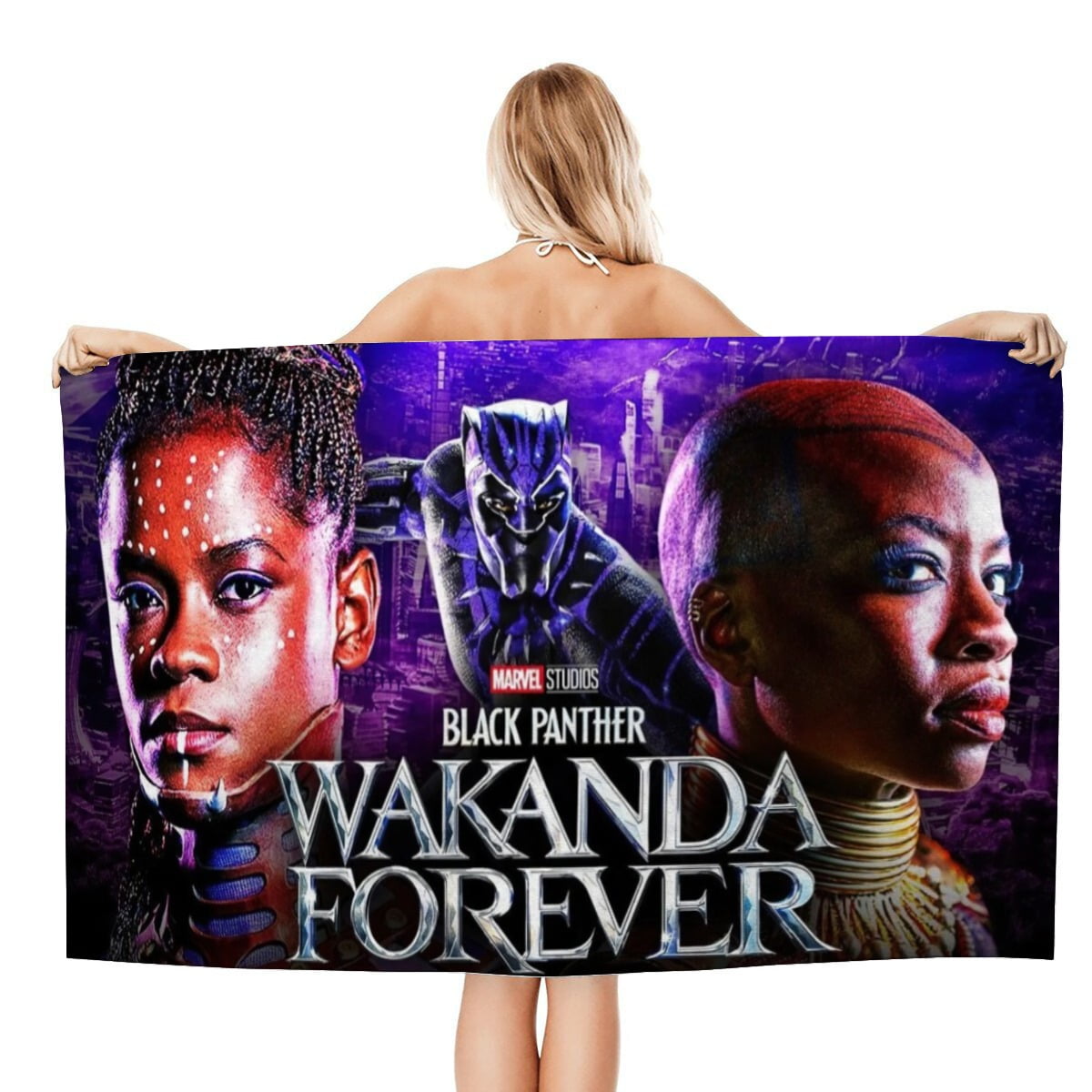 Black Panther Wakanda Forever Gifts Beach Towel for Women Girl Birthday ...