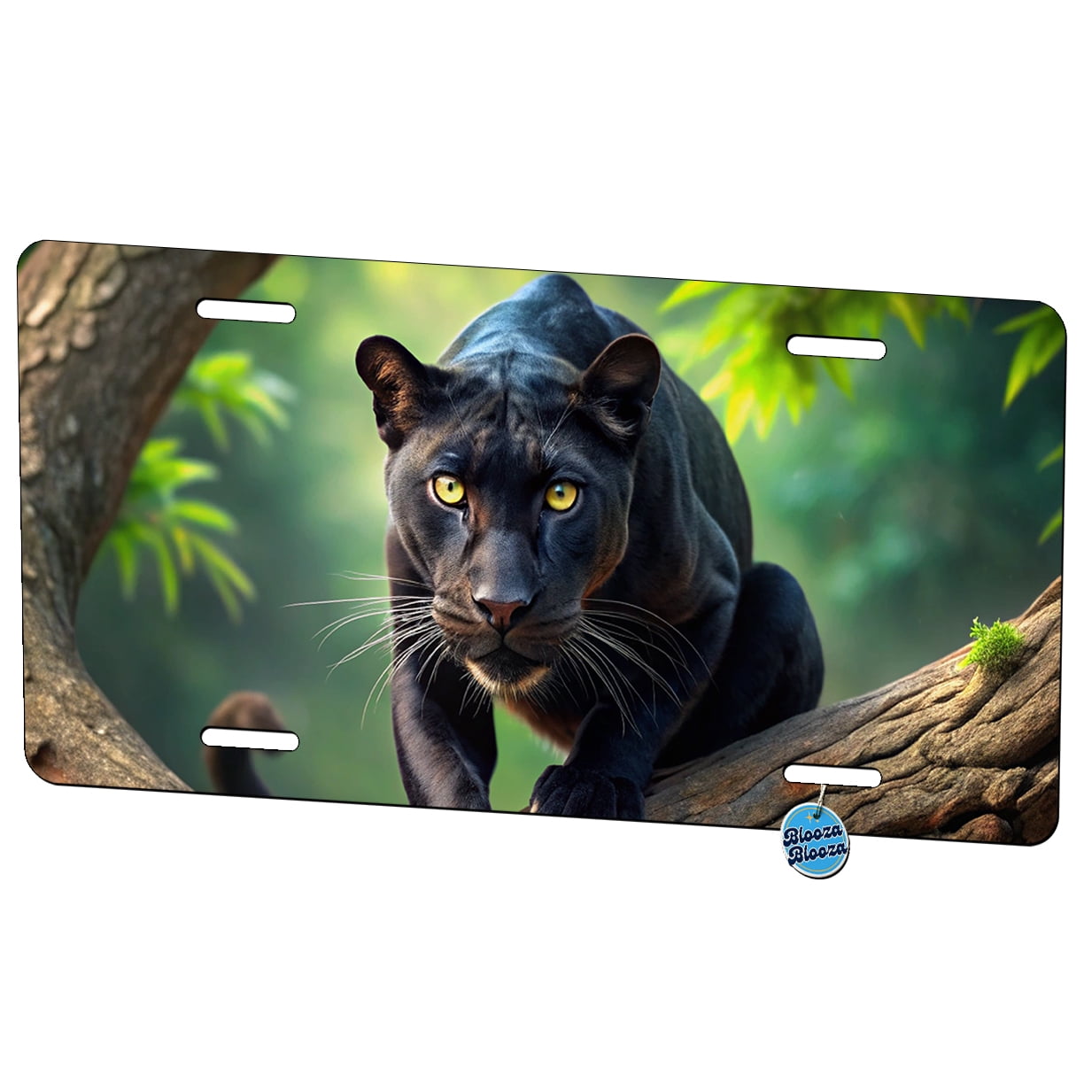 Black Panther on Branch Metal Novelty License Plate - Walmart.com
