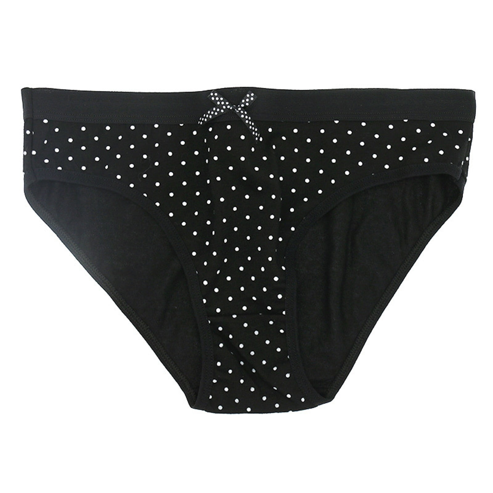 Black Panties for Women Female Women Cotton Basic Underwear Bikini Polka Panties - Walmart.com