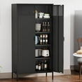 CHSHIN 71"H Black Metal Storage Cabinet with 4-Adjustable Shelves,5 ...
