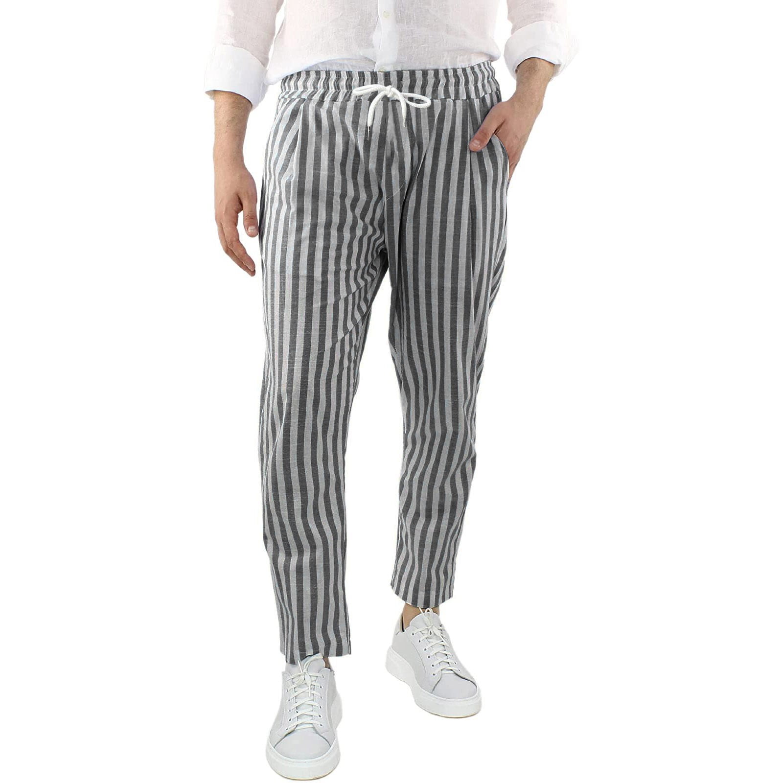 Black Pants for Men, Cotton Mens Golf Pants, Banded Waist Compression ...