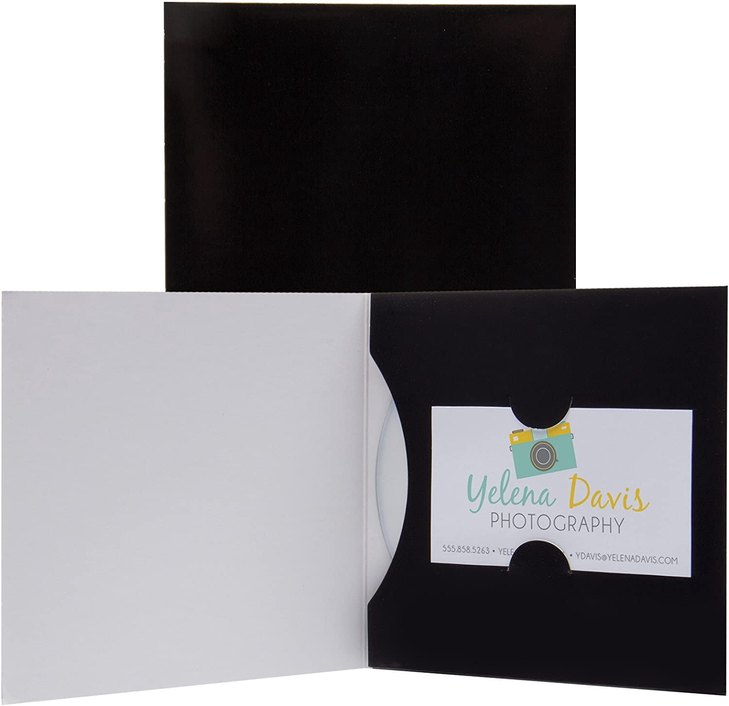 Black Paper CD or DVD and Business Card Holder Sleeve - Pack of 100 ...