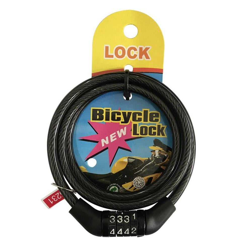 Black - With Paper Card One Size Bicycle Lock Combination Lock Four ...
