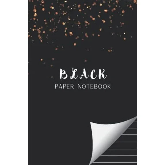 Black Paper Notebook: Plain Ruled Journal With Softcover For Work ...