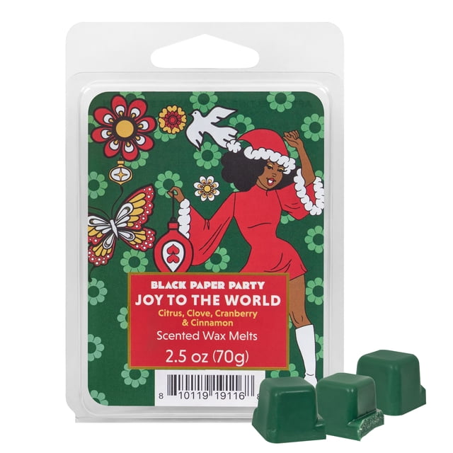 Black Paper Party Christmas Wax Melt, Joy World Scent, 2.5 oz 6 count ...