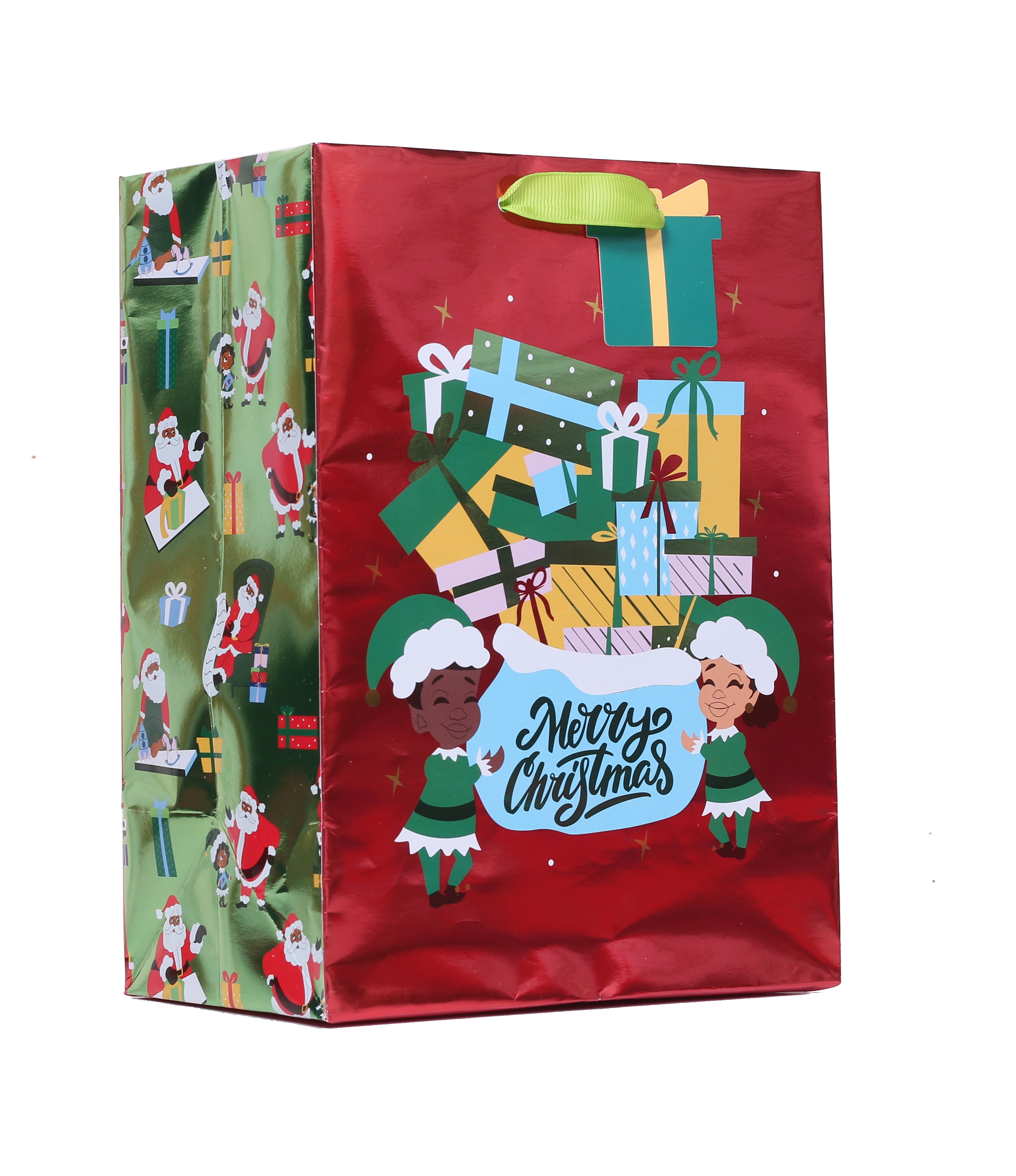 Black Paper Party Elves Christmas Gift Bag, 7.5" x 4.5" x 9.875", Red ...