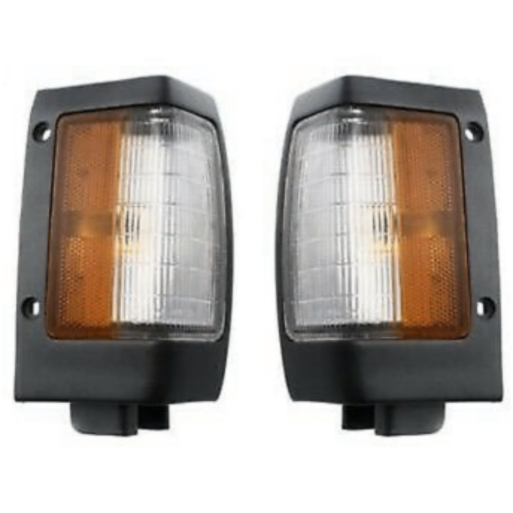 Black Parking Corner Side Marker Signal Light Lamp Pair Set For 90-94 ...