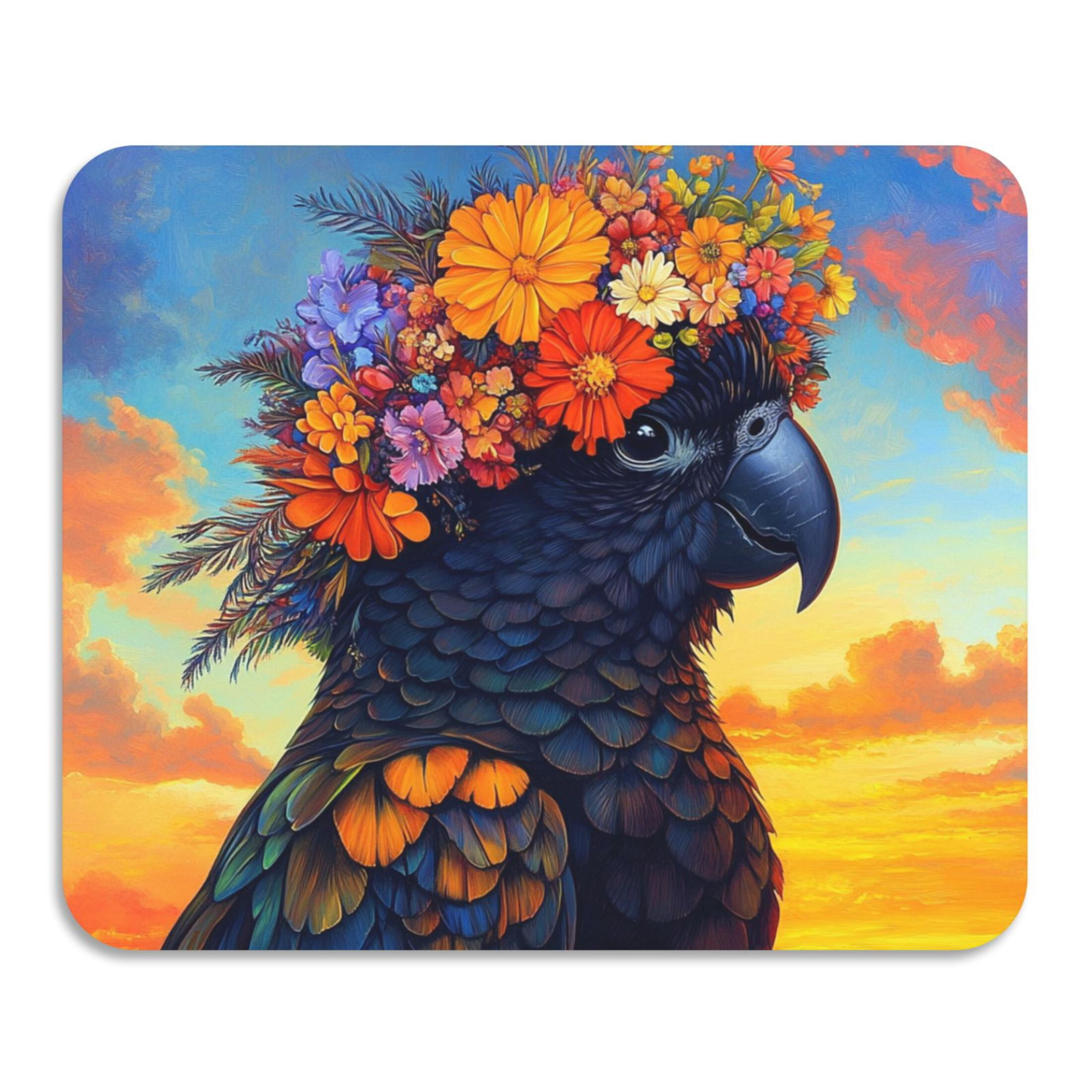 Black Parrot with Garland Diatomite Dish Drying Mat Drain Pad for ...