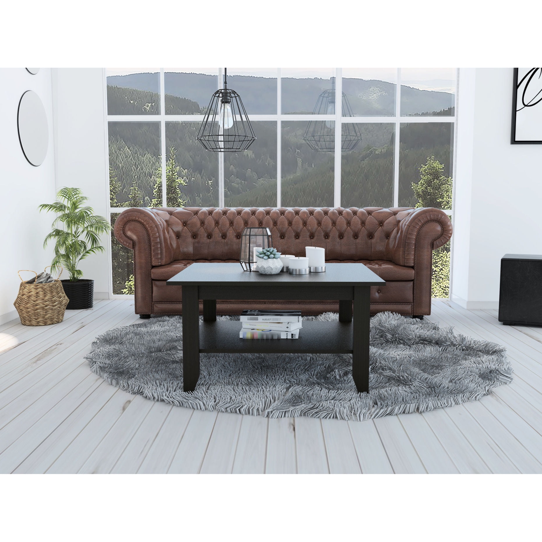 Black Particle Board Coffee Table+Bottom Shelf”-“Budget - Friendly ...