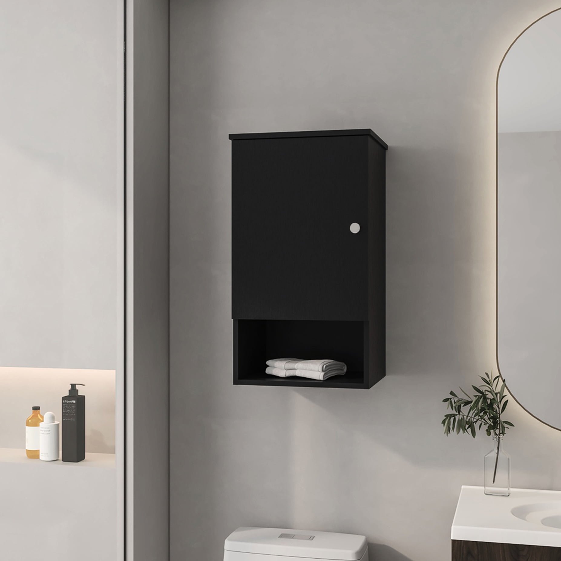 Black Particle Board Filler - Single Door Design - Bathroom Space ...