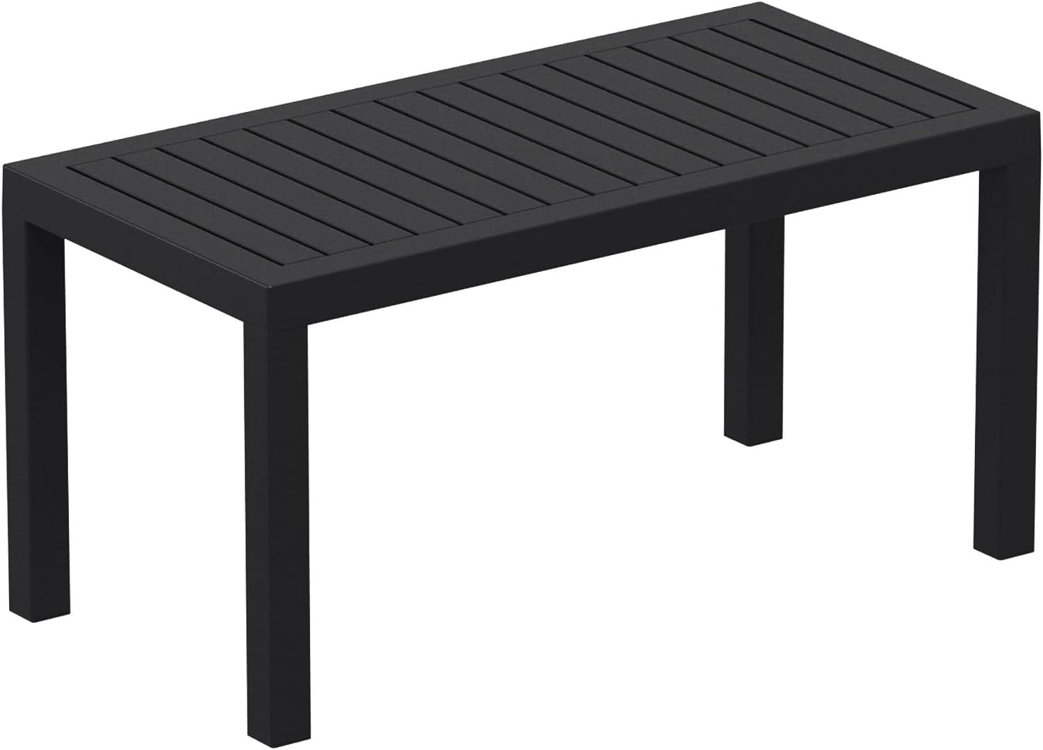 Black Patio Solid Rectangular Patio Resin Coffee Table - Walmart.com