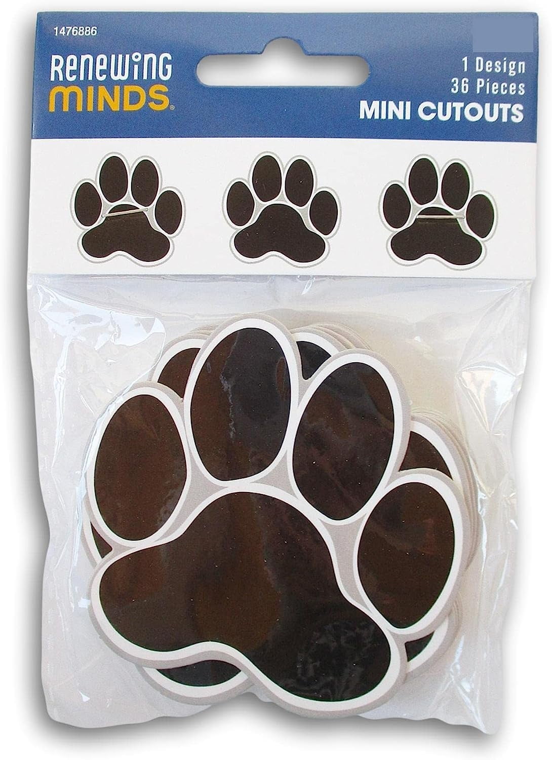 Black Paw Print Paper Cutout Student Badge - Bulletin Board Decor ...