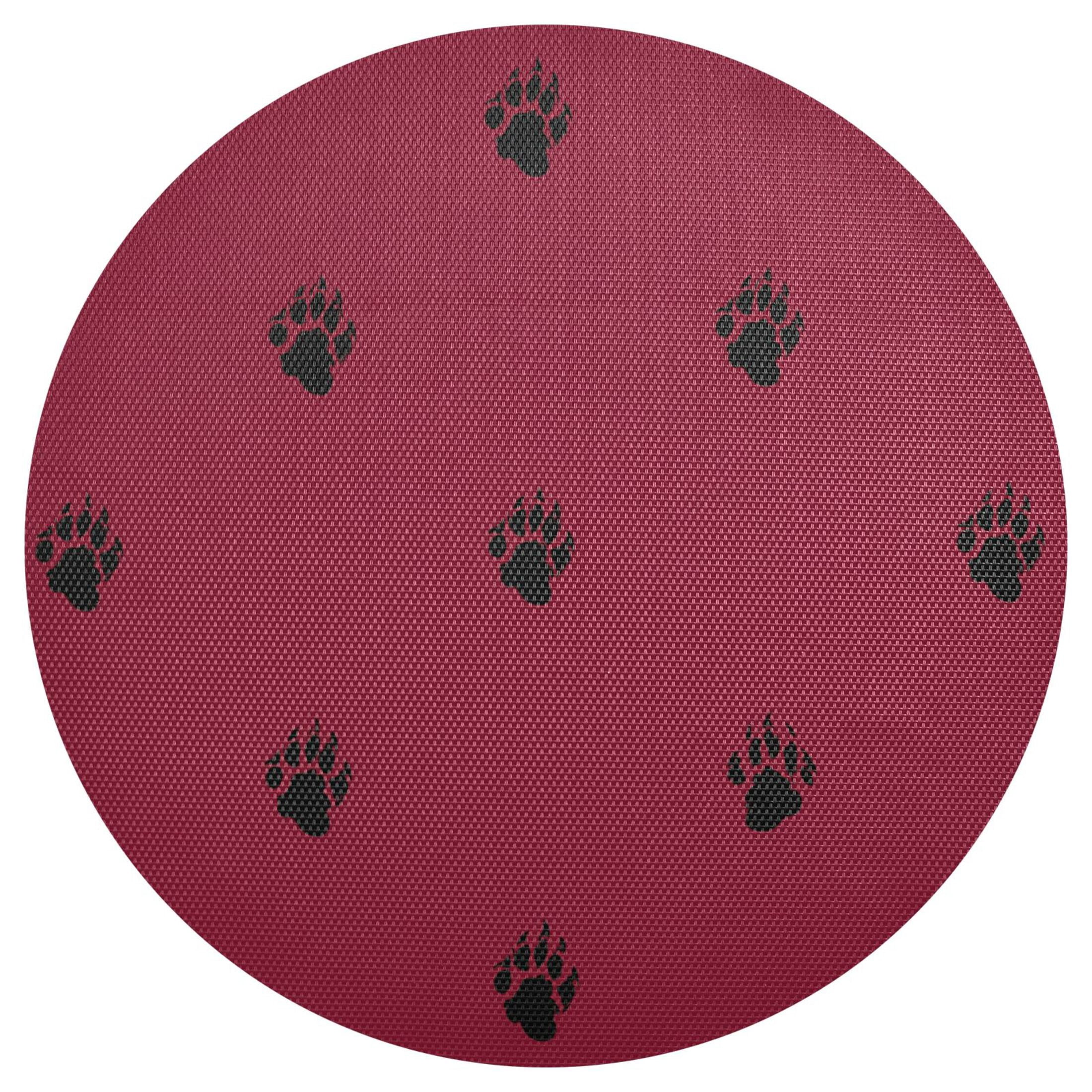 Black Paw Prints PVC Round Grid Placemat Table Mat 1 Pc 15.4" x 15.4 ...