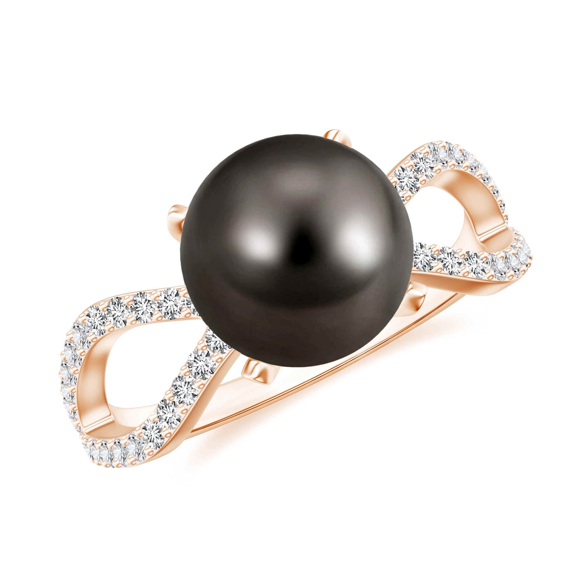 Black Pearl Solitaire Ring 925 Sterling Silver Tahitian Pearl ...