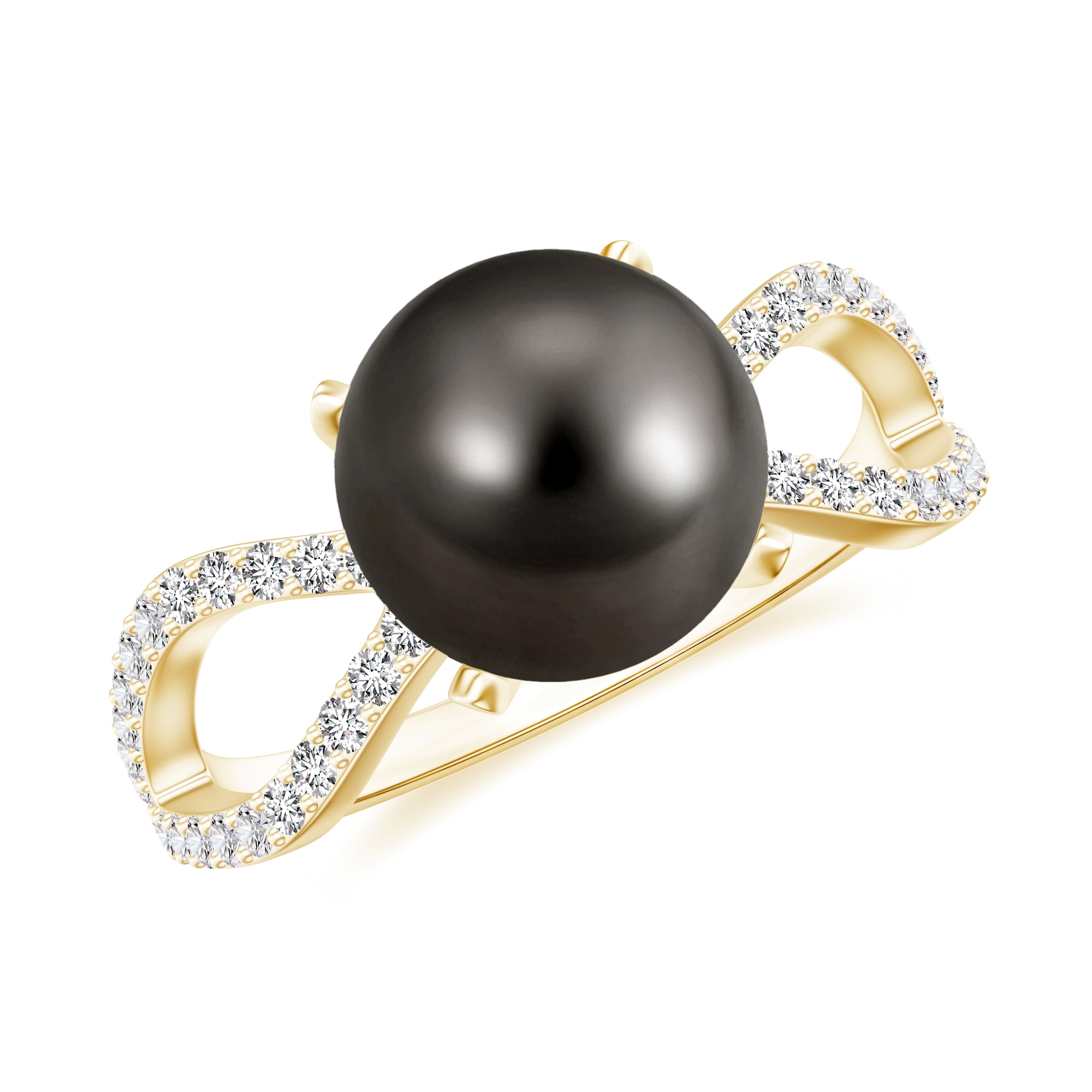 Black Pearl Solitaire Ring 925 Sterling Silver Tahitian Pearl ...